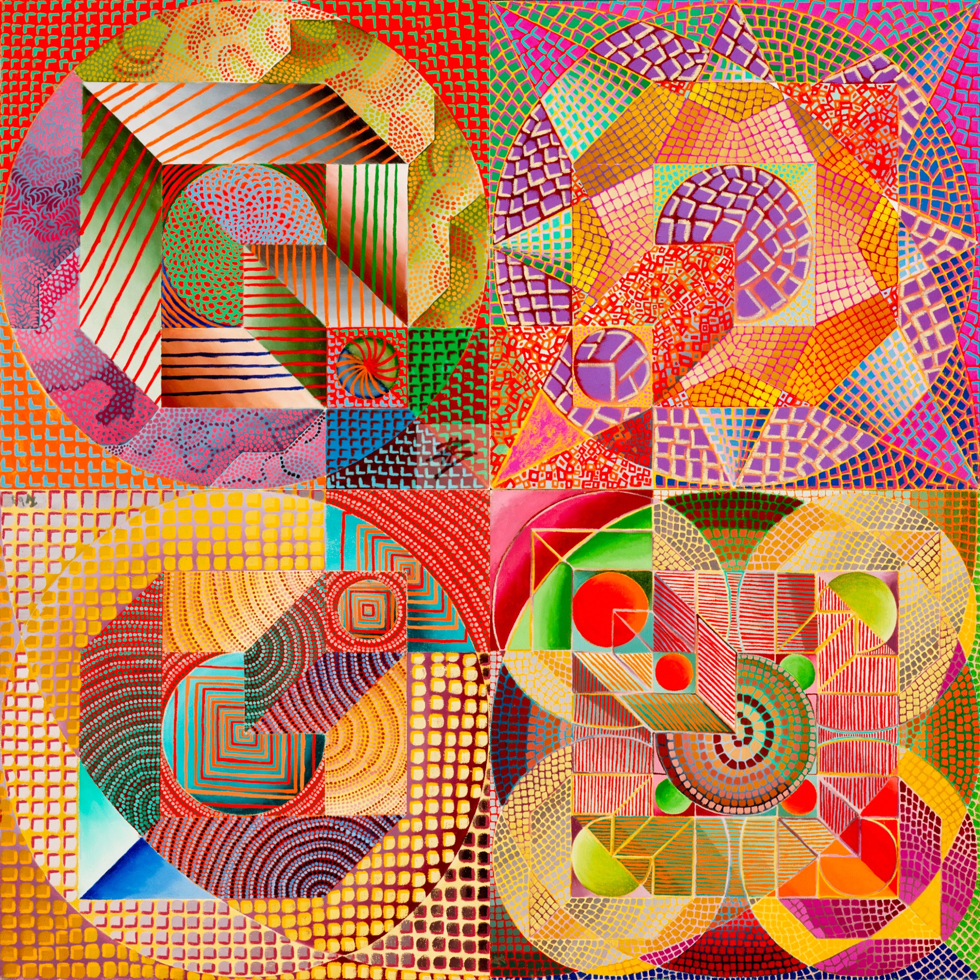 Dissipative Structures 1 4 Quadtych By Zalman Berkowitz Artcloud