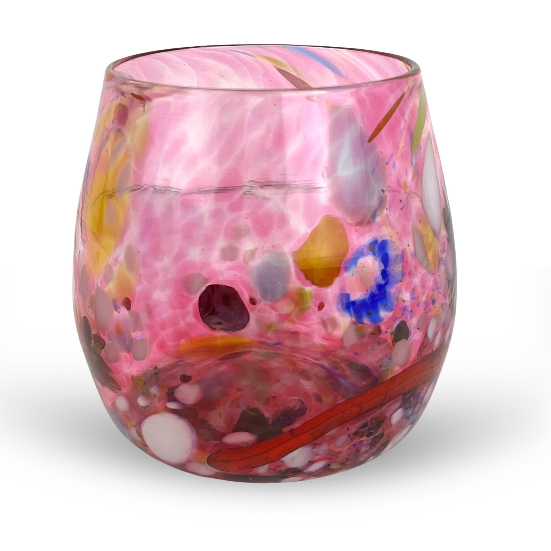 Pink Stemless Wine Glass by Chad Balster | ArtCloud