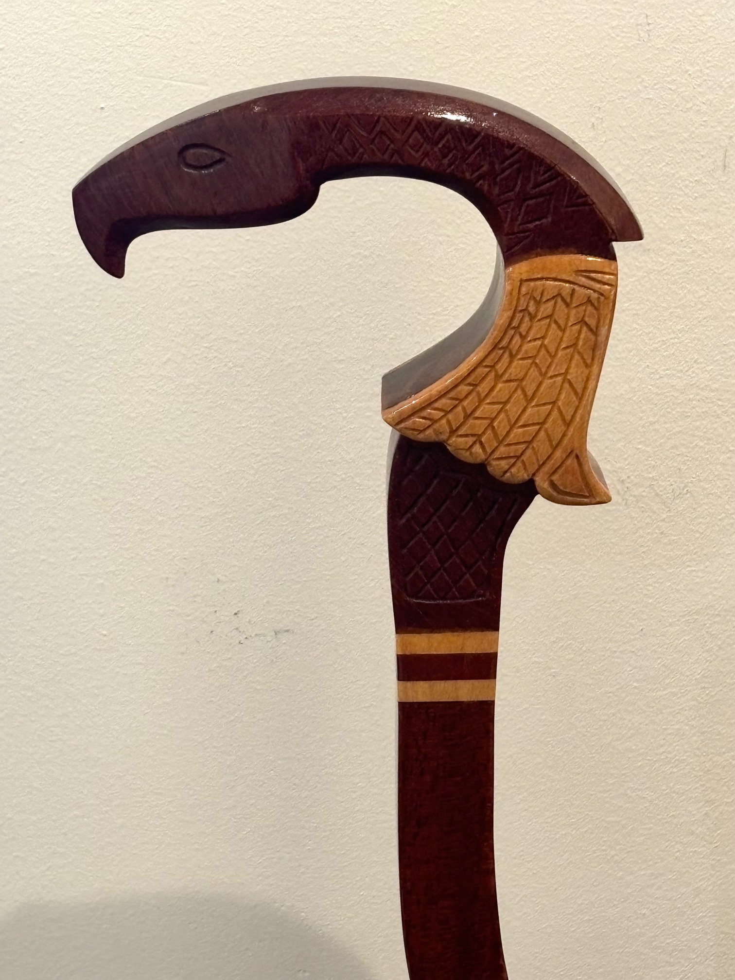 Eagle Head Handle Mahogany Cane by Charles Nowell | ArtCloud