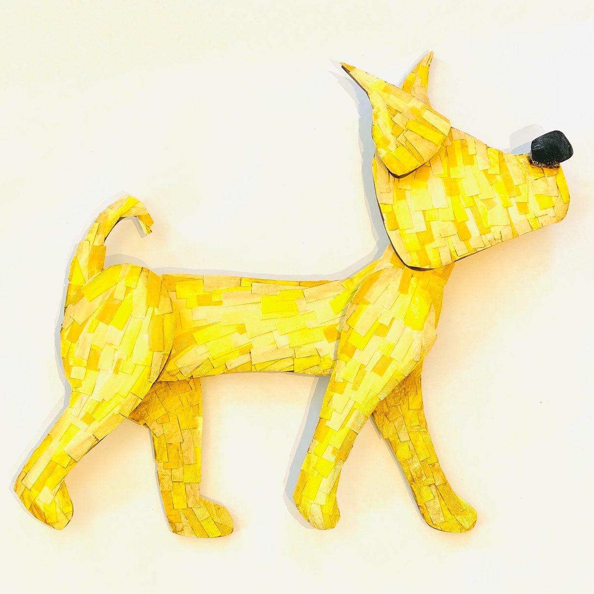 Walking Yellow Pup Wall Sculpture RC22-10 by Robin Cooper | ArtCloud