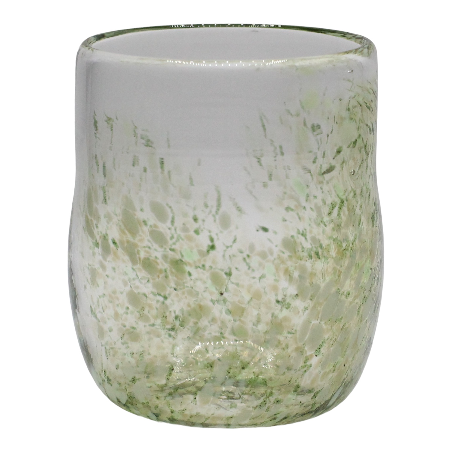 Flat Bottom Hand Blown Glass Cup Green By Katie Sisum Artcloud