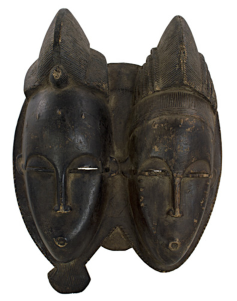 Baule Double Face Ceremonial Dance Mask Ivory Coast by African | ArtCloud