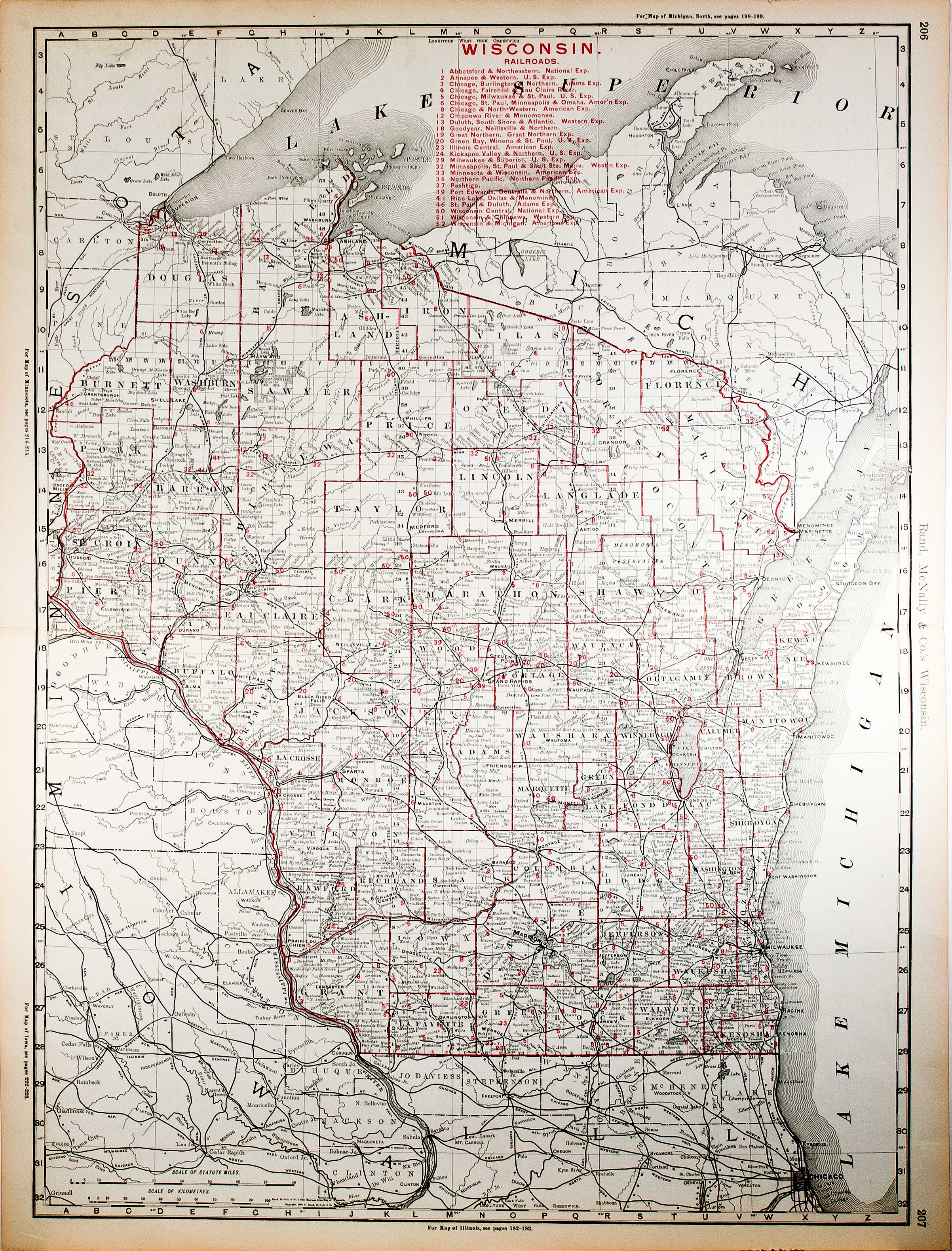 Map of Wisconsin Railroads by Unknown | ArtCloud