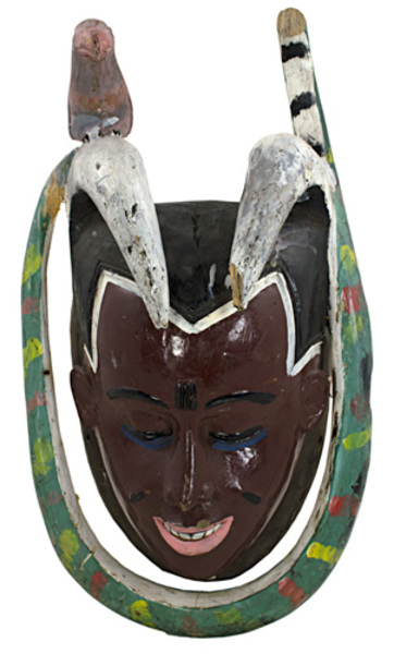 Guro Dance Mask-Ivory Coast (Snake-protection, Bird-good luck) by ...