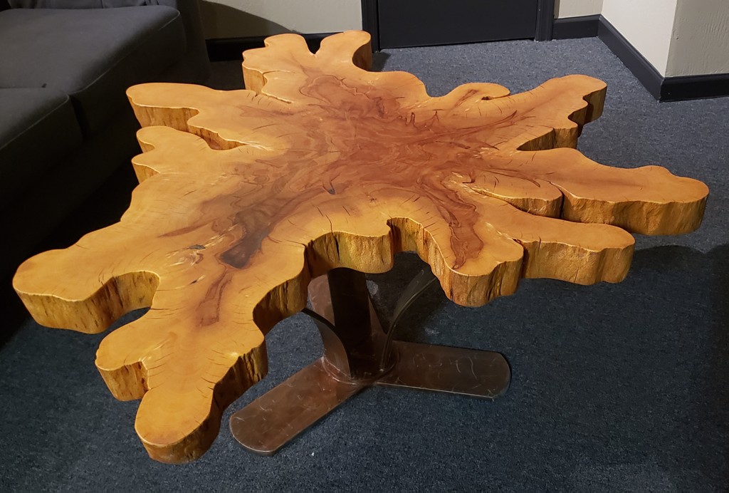 Cypress Root Coffee Table w 3 Part Pedestal Base 092019B by Ron Gill Anticus Fine Art Books Jewelry and Design
