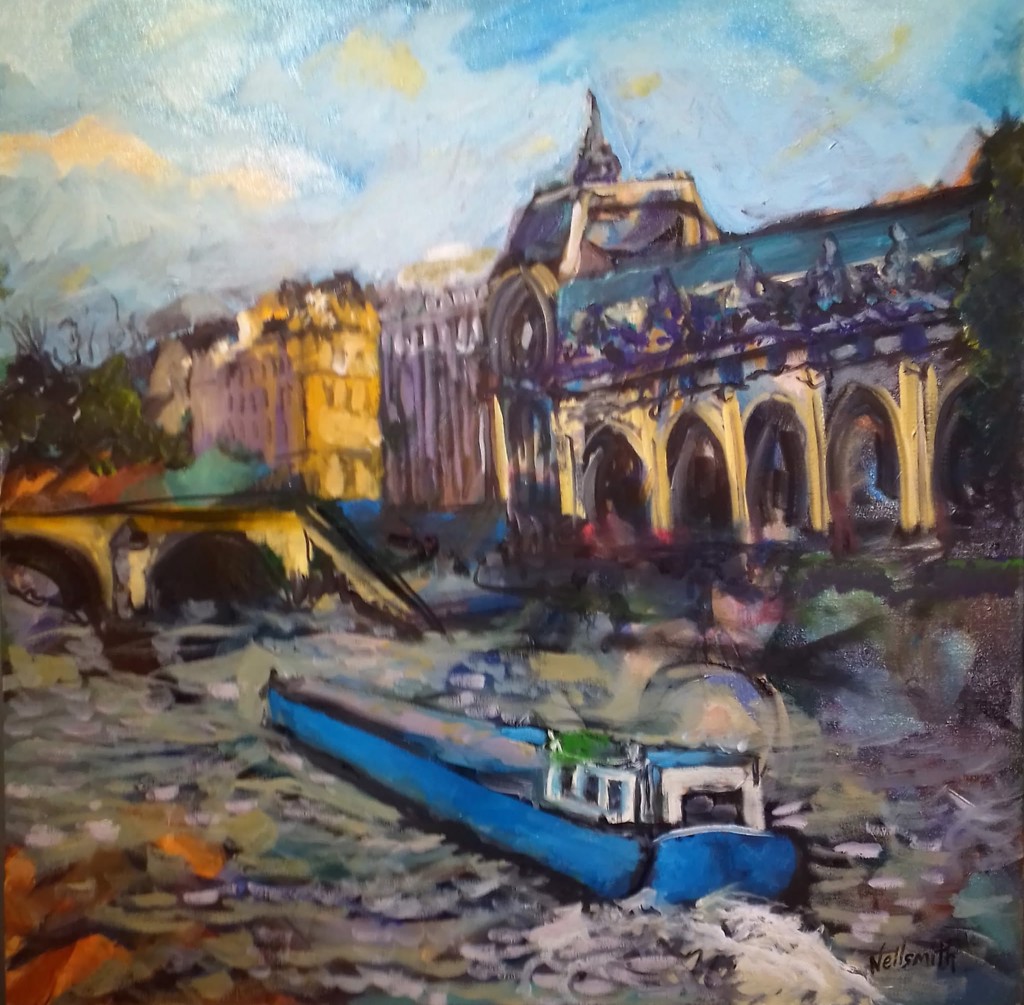 Barge Passes by the d'Orsay by Bruce Nellsmith | Dare/Sandpiper Gallery