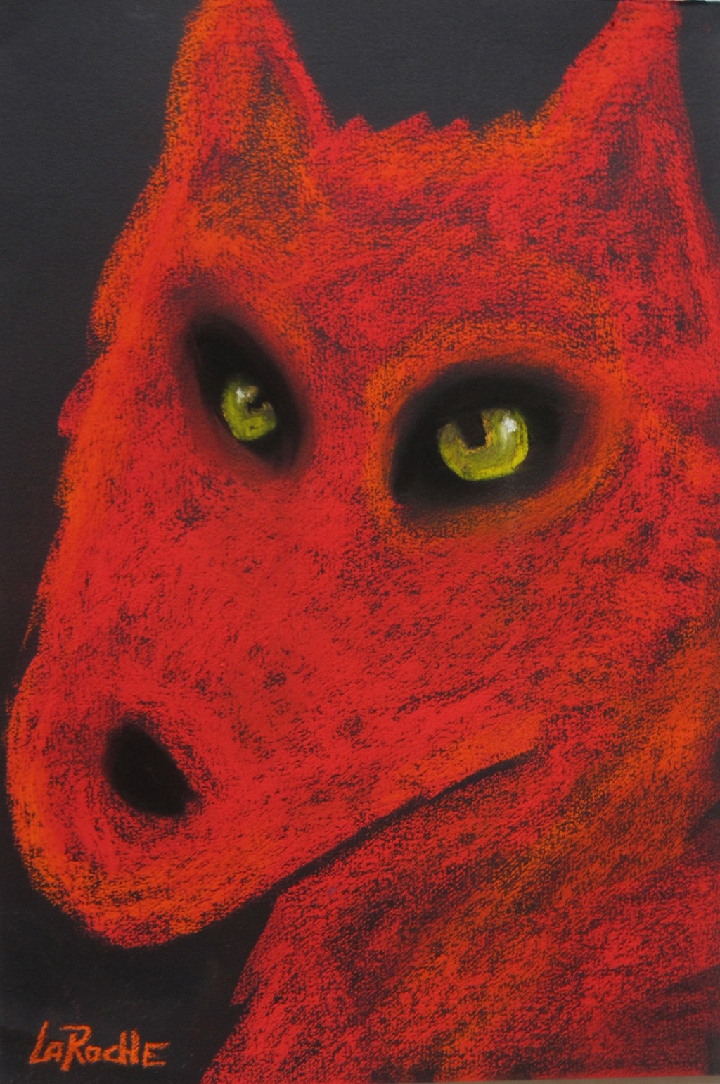 Red Wolf With Green Eyes