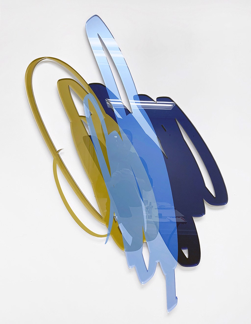 Triple Scribble, Blue/Gold, Laser cut acrylic with photo mount by Ryan ...