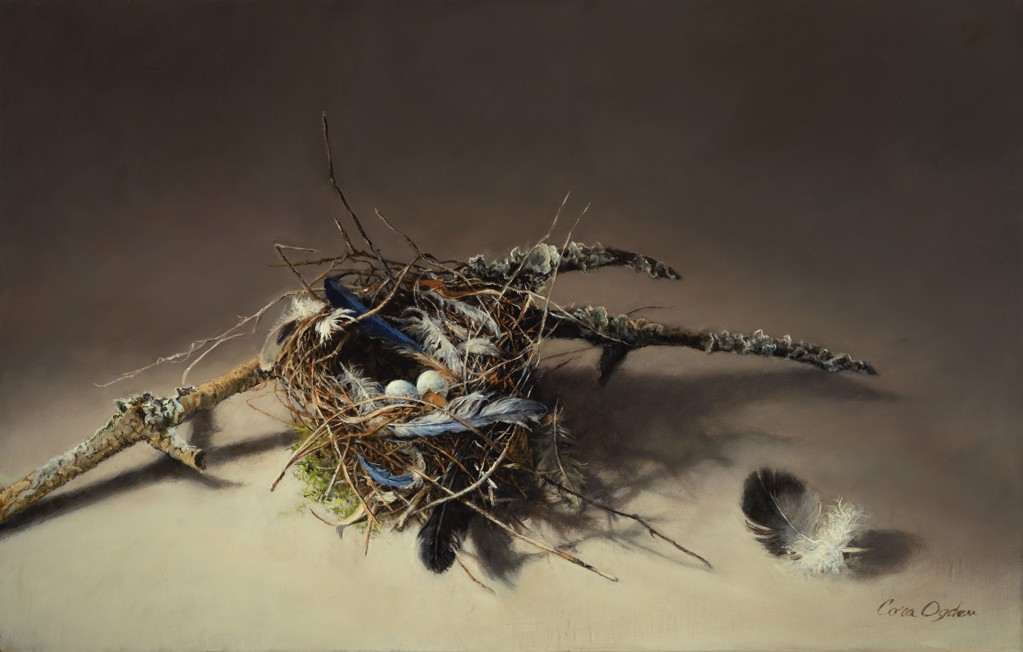 Sparrow Nest with Lichen by Cora Ogden | Susan Powell Fine Art