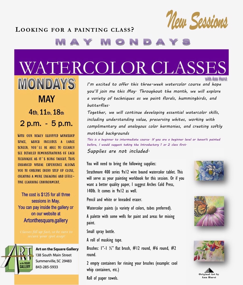 May 2026 - Monday Watercolor Class with Ann Hurst by Ann Hurst | Art on ...