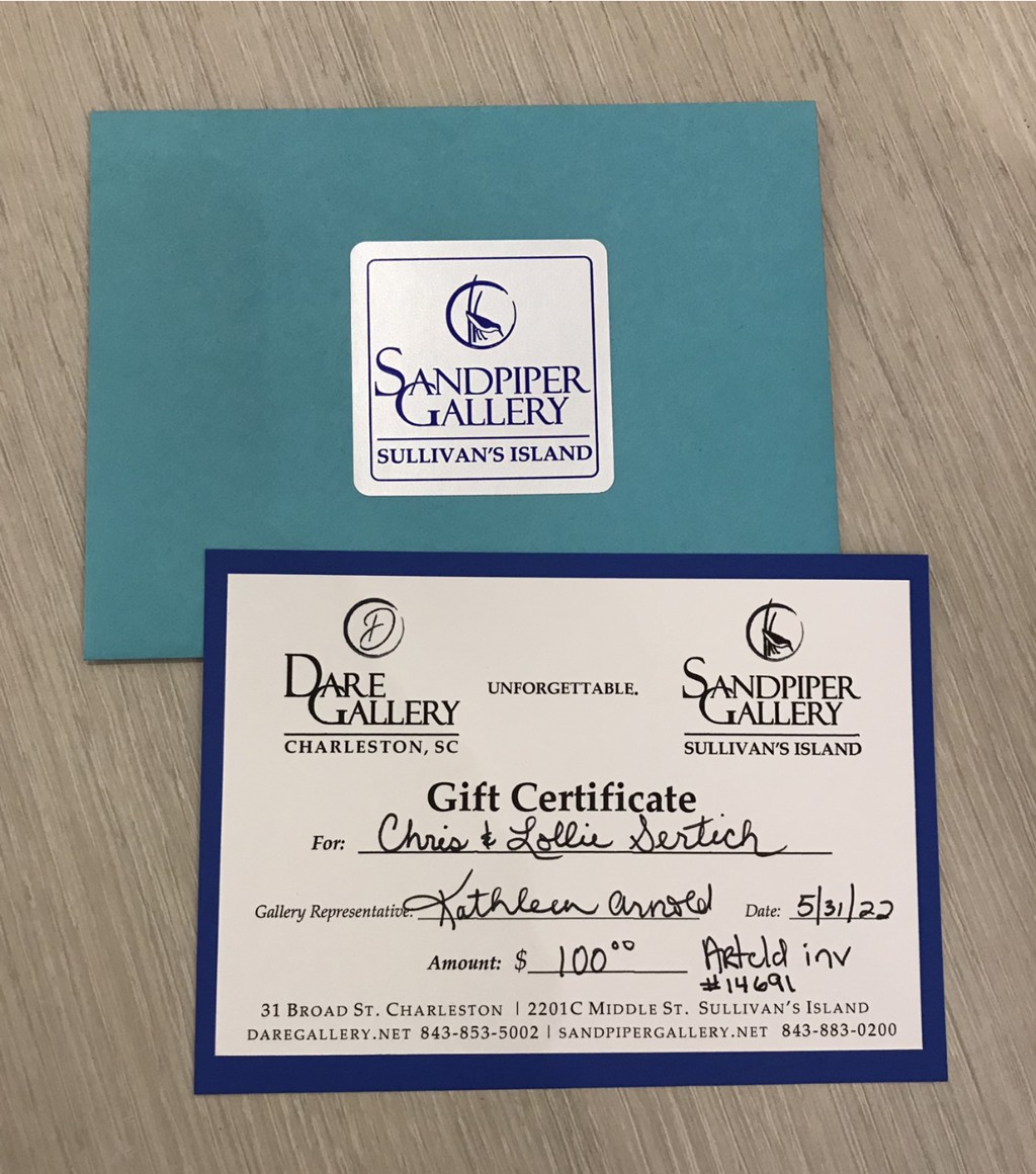 Gift Certificate ~ Sertich | Dare/Sandpiper Gallery