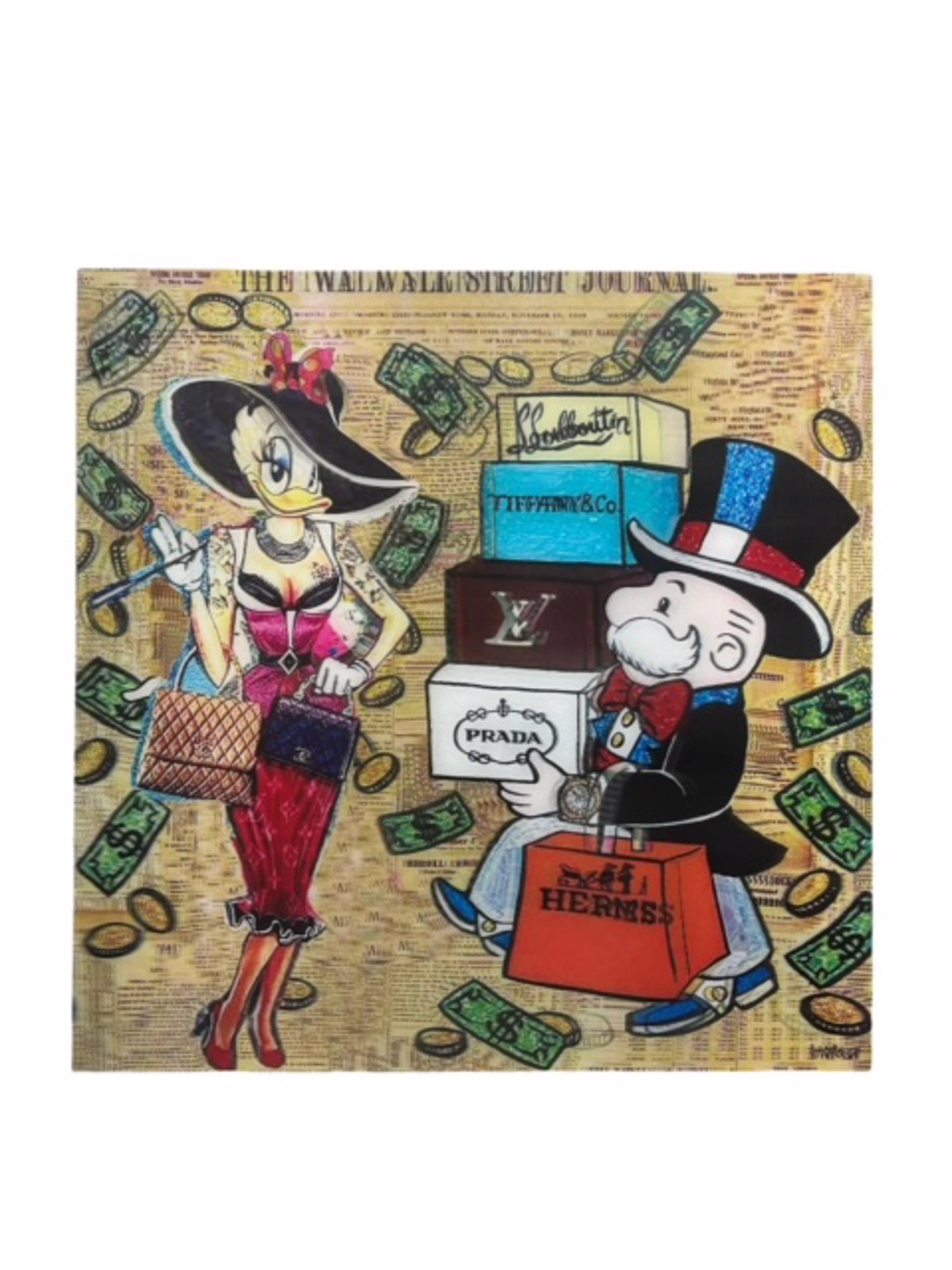 3D Monopoly Man and Daisy Duck by Laura Curiel | Elena Bulatova Fine Art