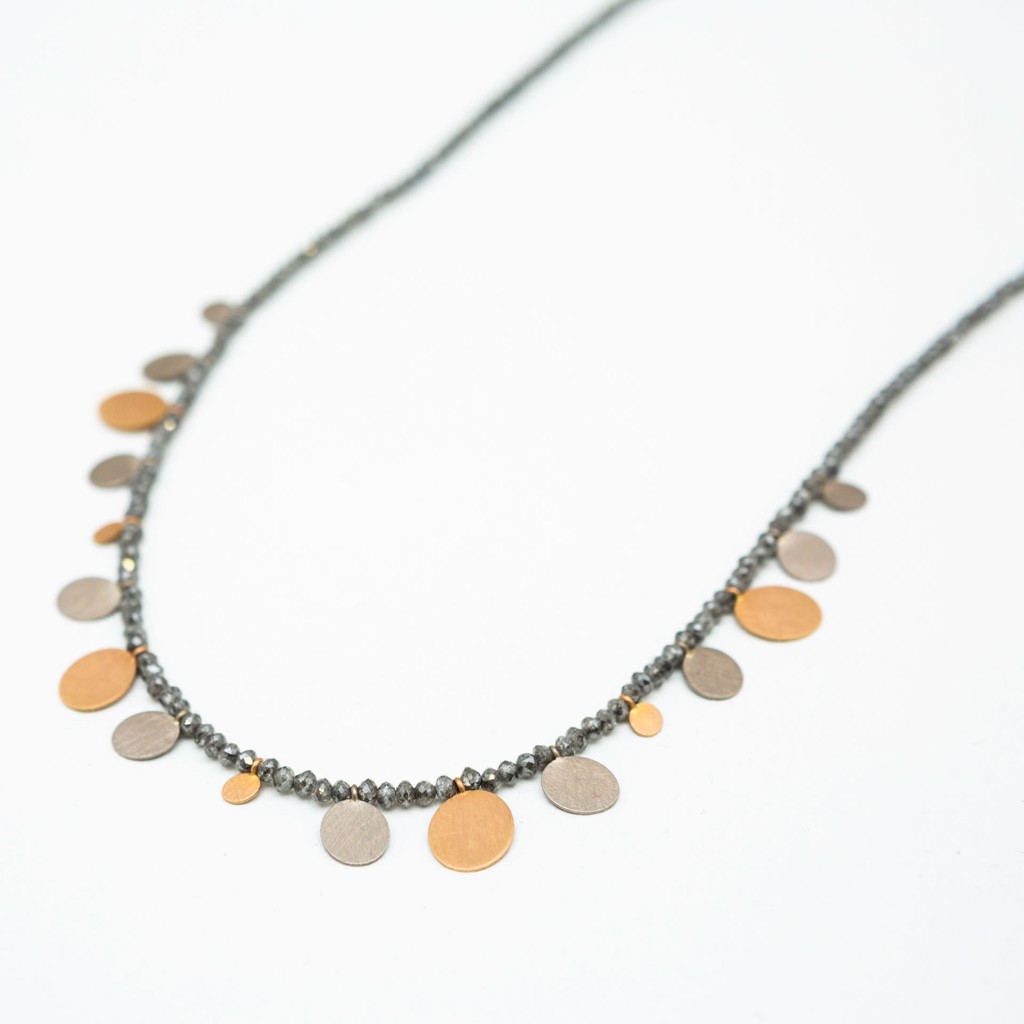 Bunting Necklace, 18ct Gold & Grey Diamonds by Louise O'Neill ...