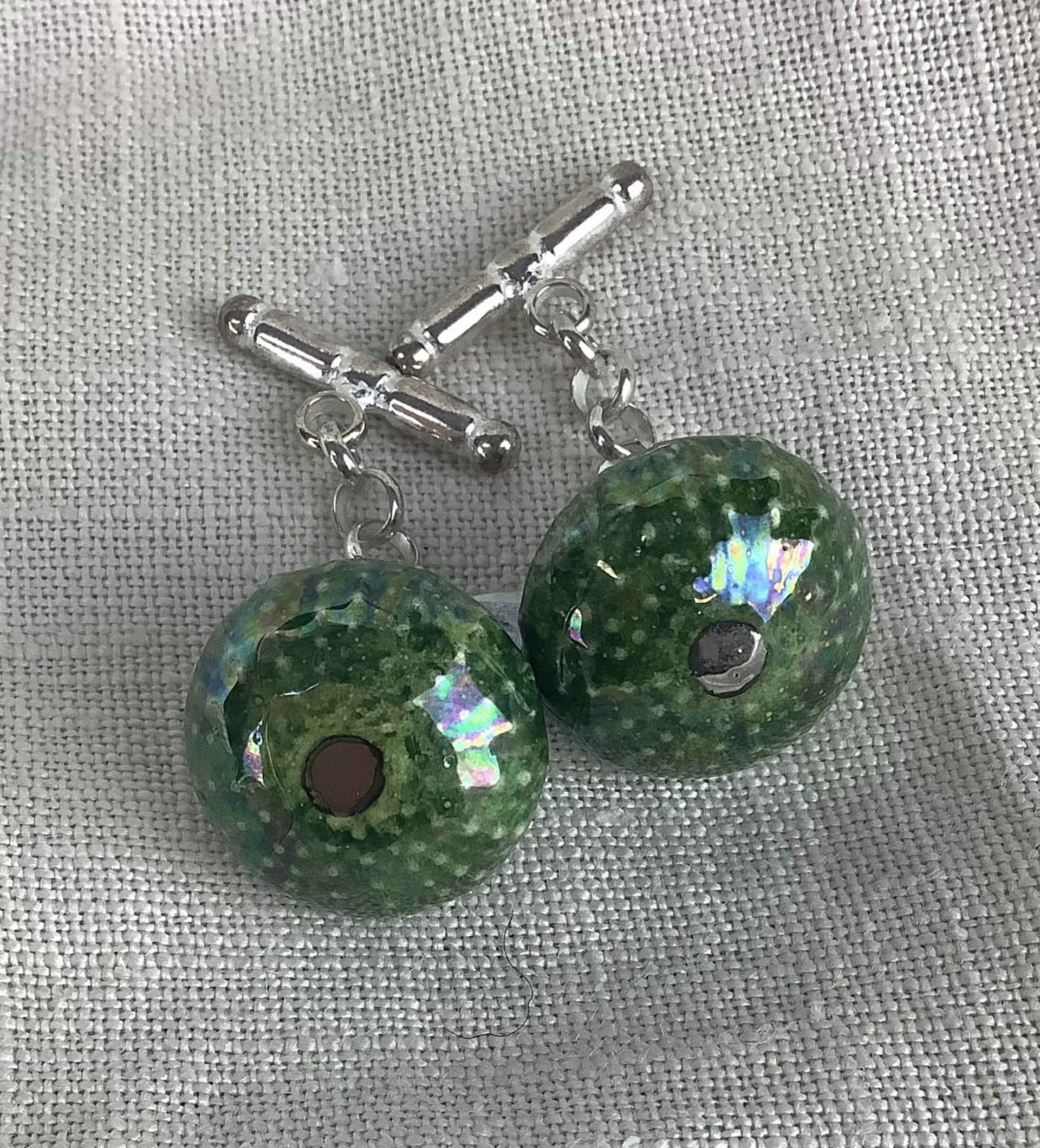 Sea Urchin Cufflinks - Green by Delfina Emmanuel | Contemporary Applied ...