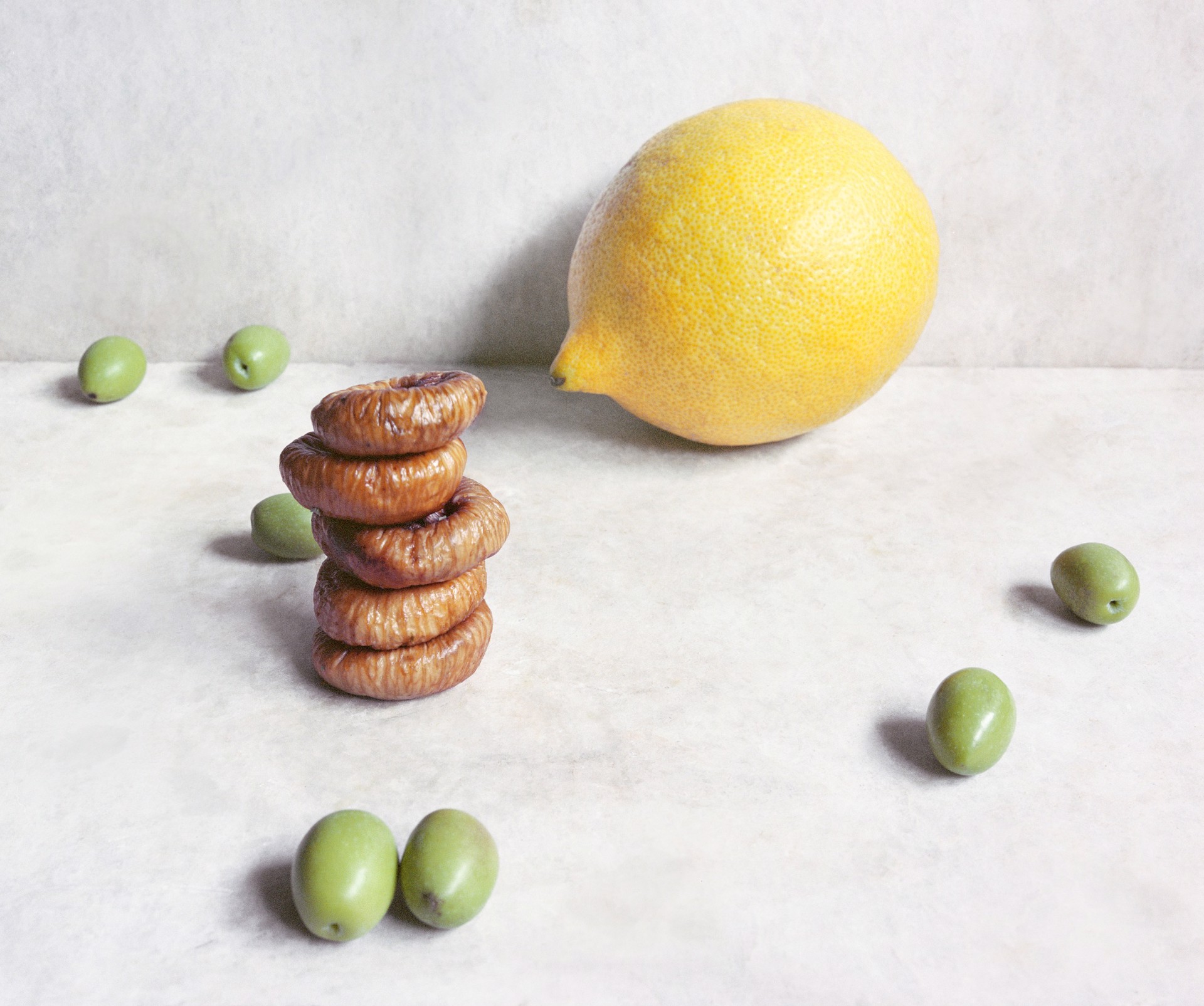 Lemon, Green Olives & Fig Stack by David Halliday | Carrie Haddad Gallery