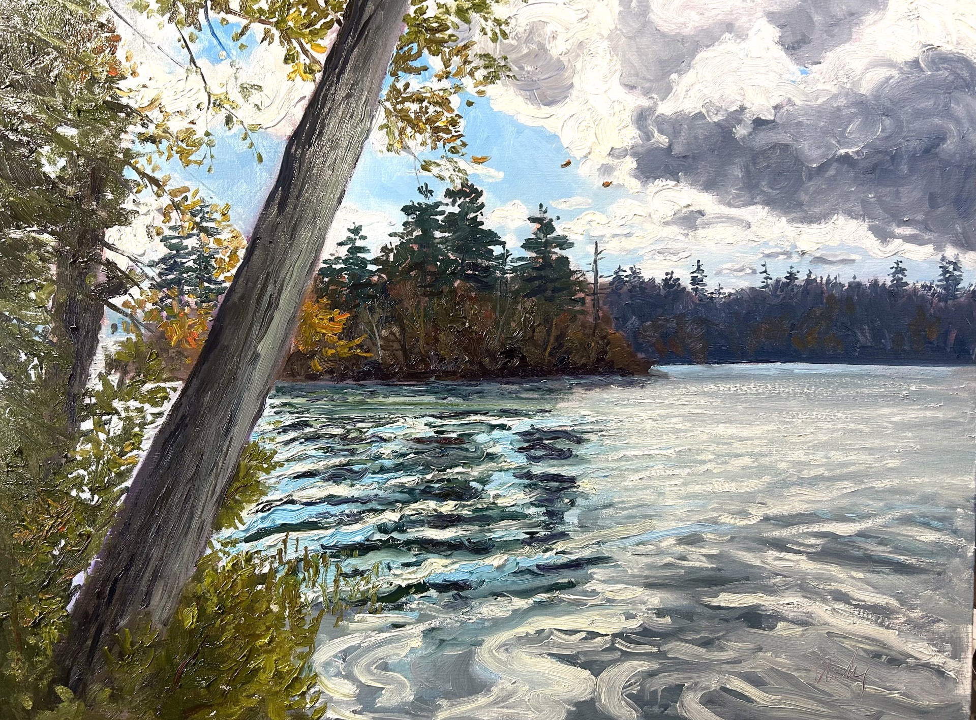 Blustery Fall Day at Camp by Dan Daly | Portland Art Gallery