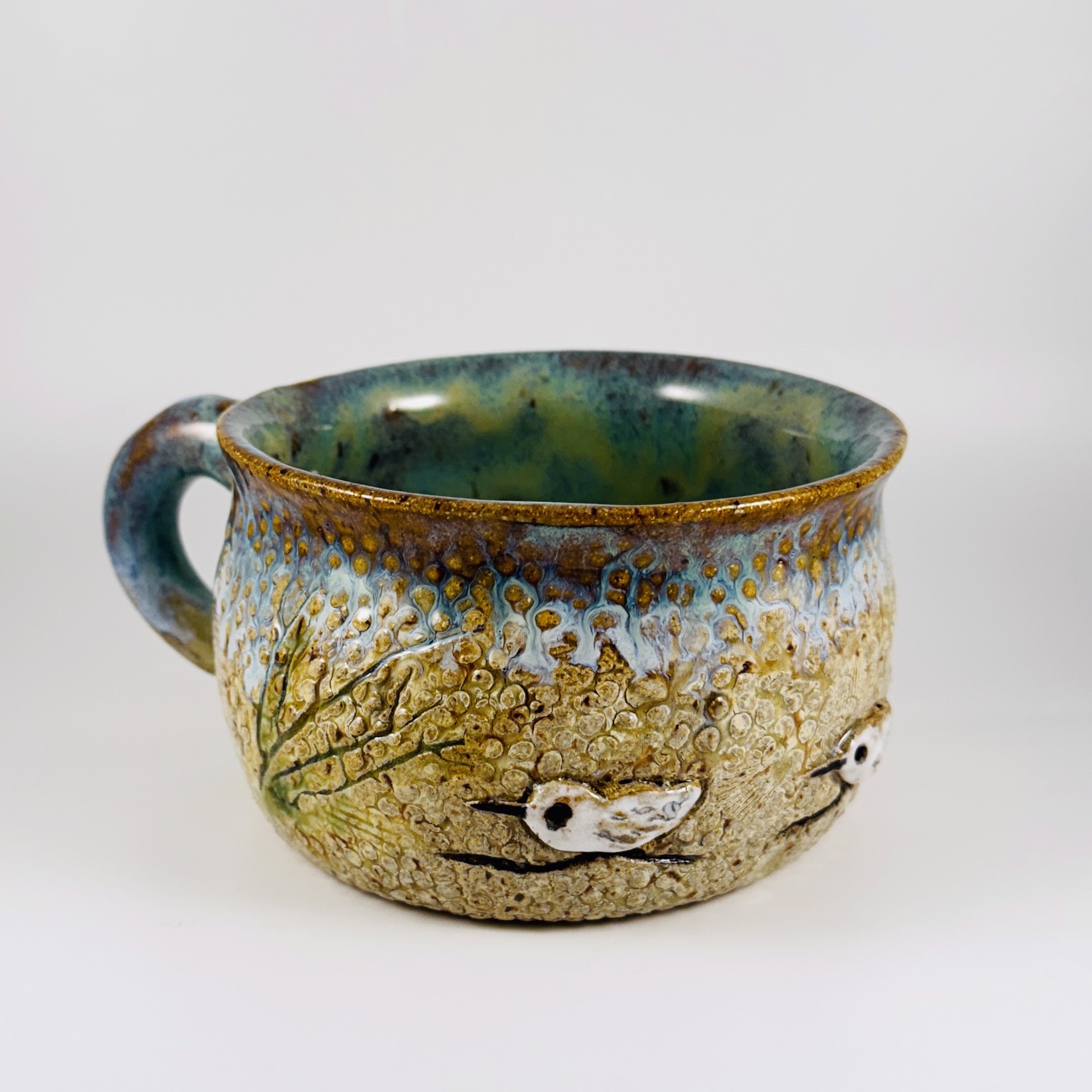 Sandpiper Soup/Chowder Mug (Green Glaze) LG24-1541 by Jim & Steffi ...