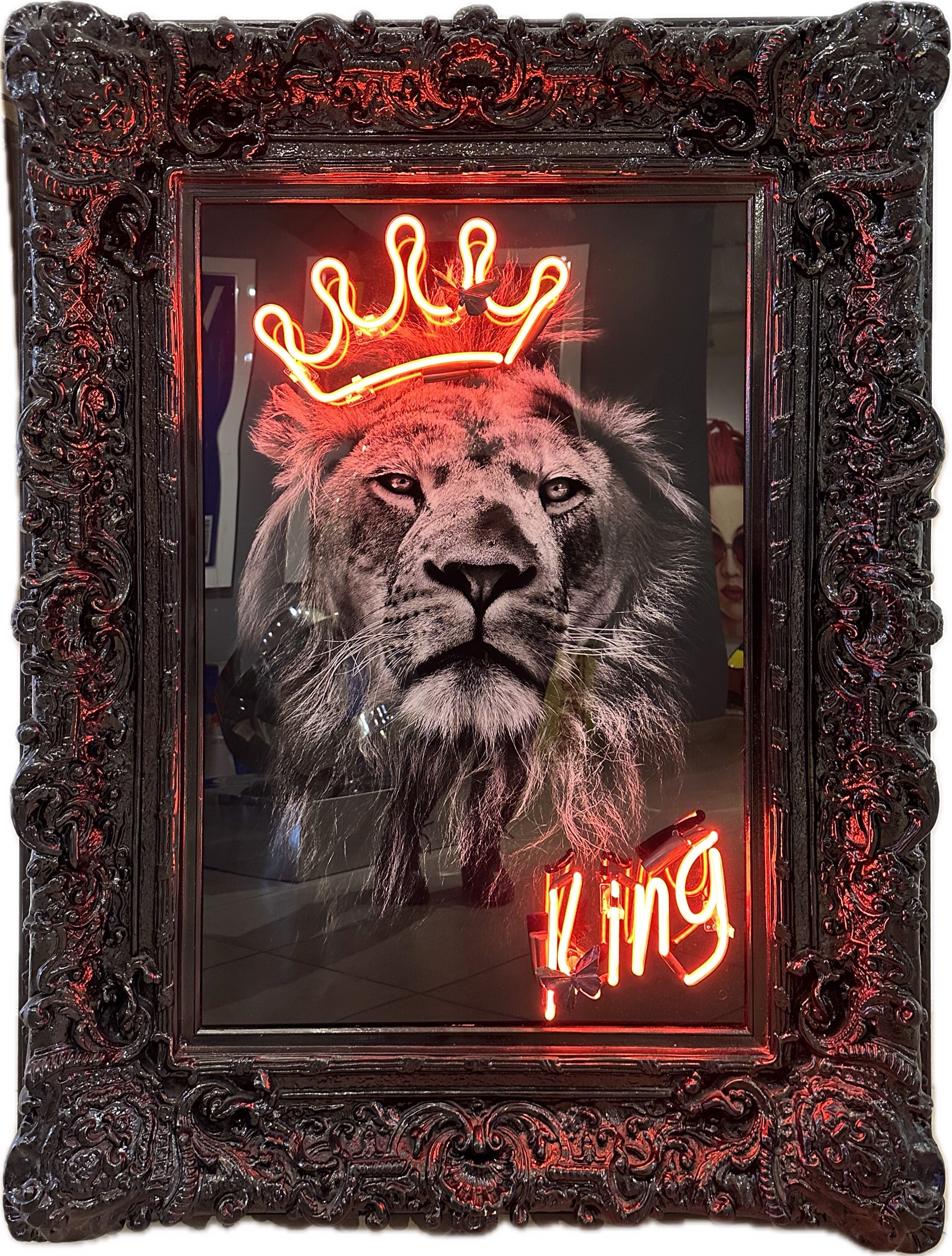 Lion King Red LED by Behind Pink Walls | Elena Bulatova Fine Art
