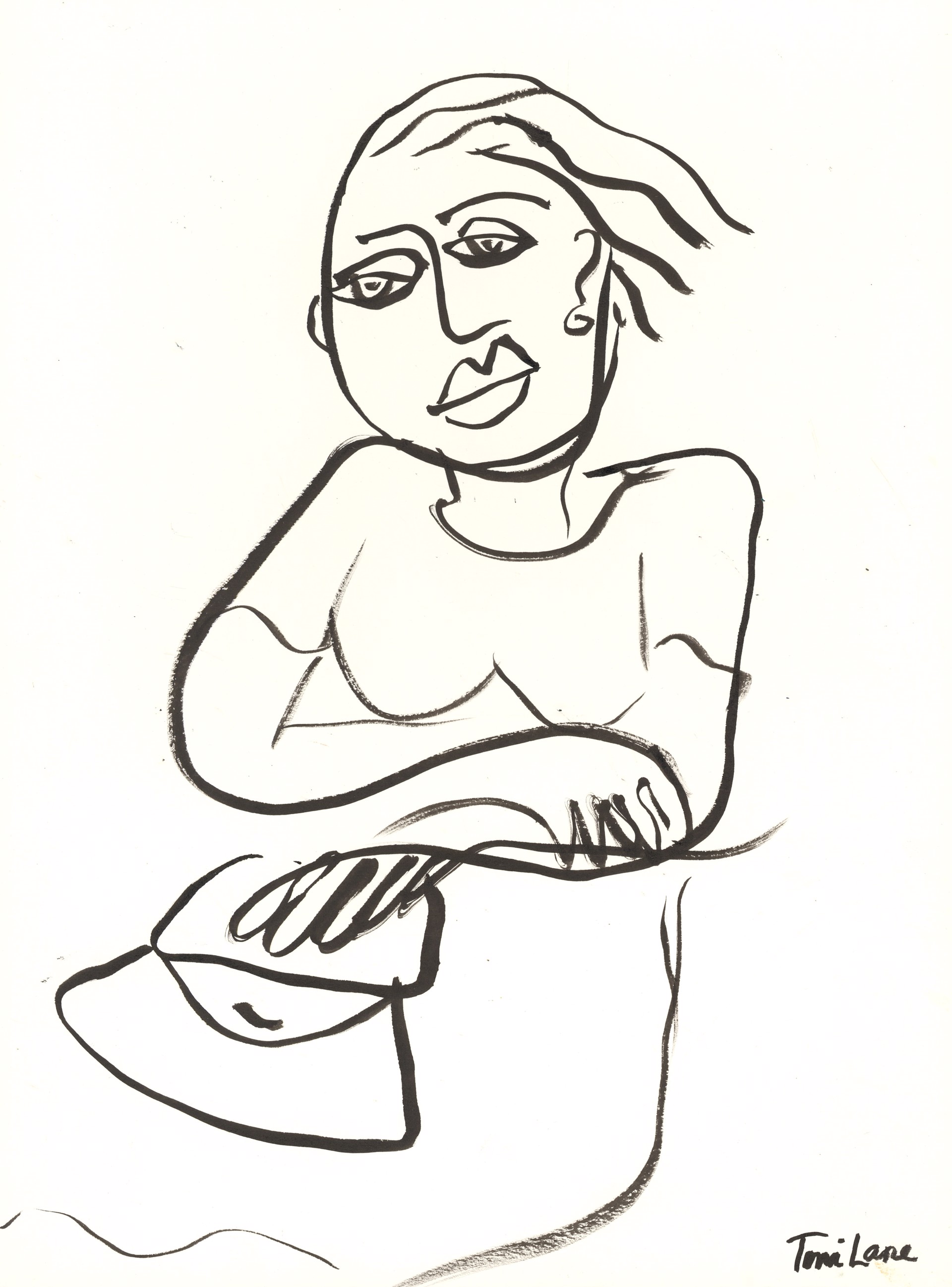 Sitting with Purse 2 by Toni Lane | Art Enables