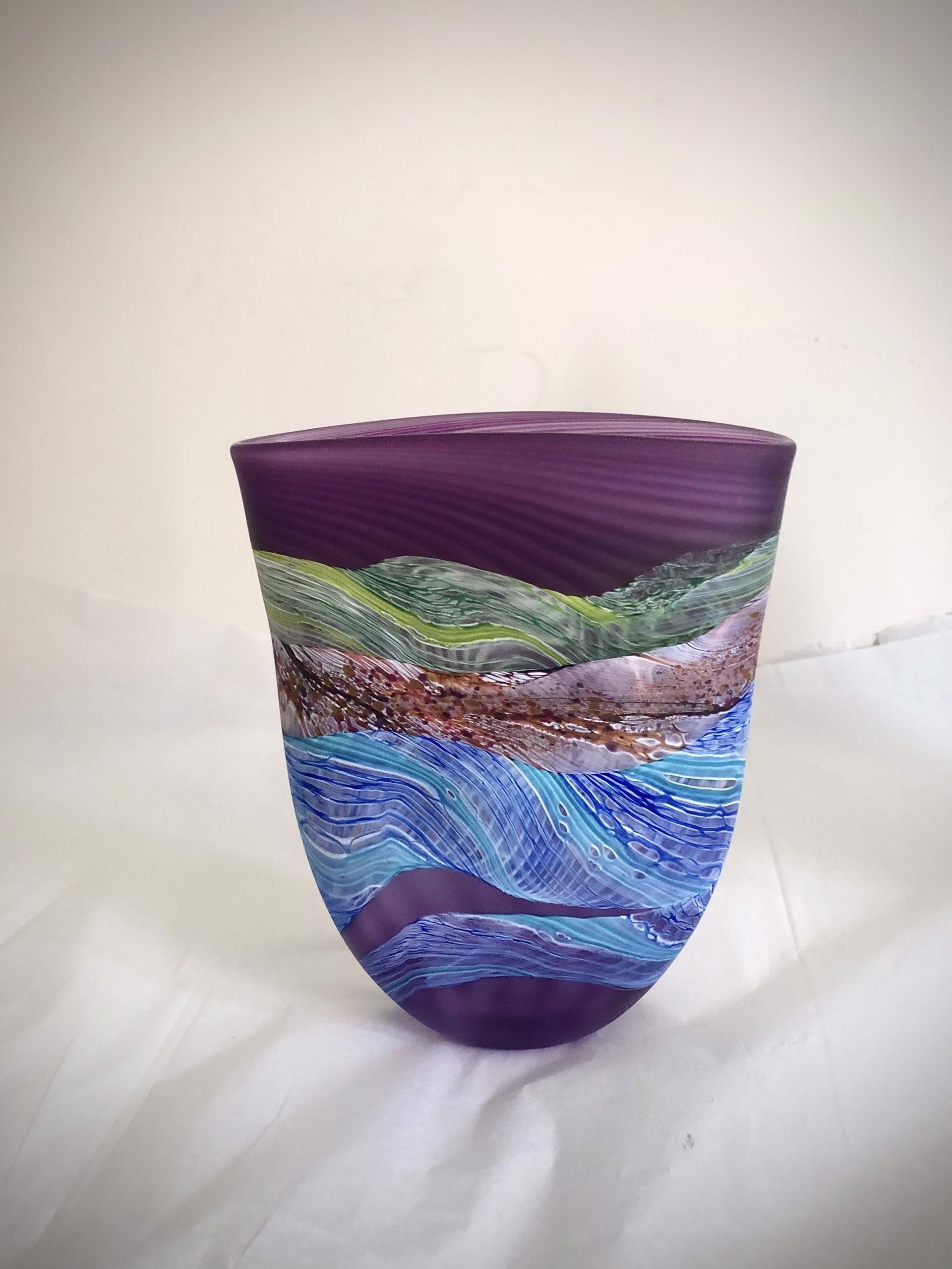 Amethyst - Small Flat Vase by Thomas Petit | Contemporary Applied Arts