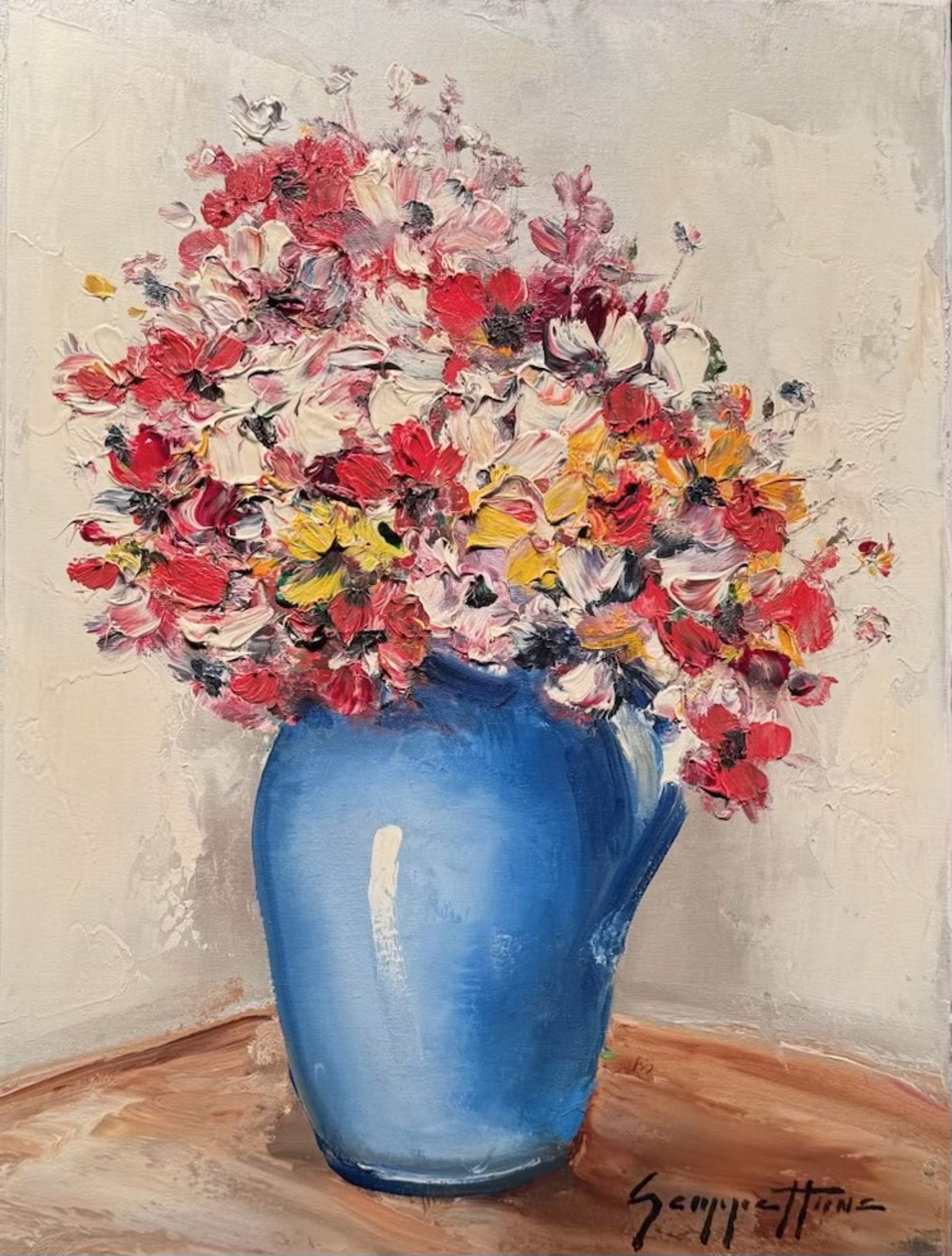 French Poppy and Country Flowers by James Scoppettone | Lahaina Galleries