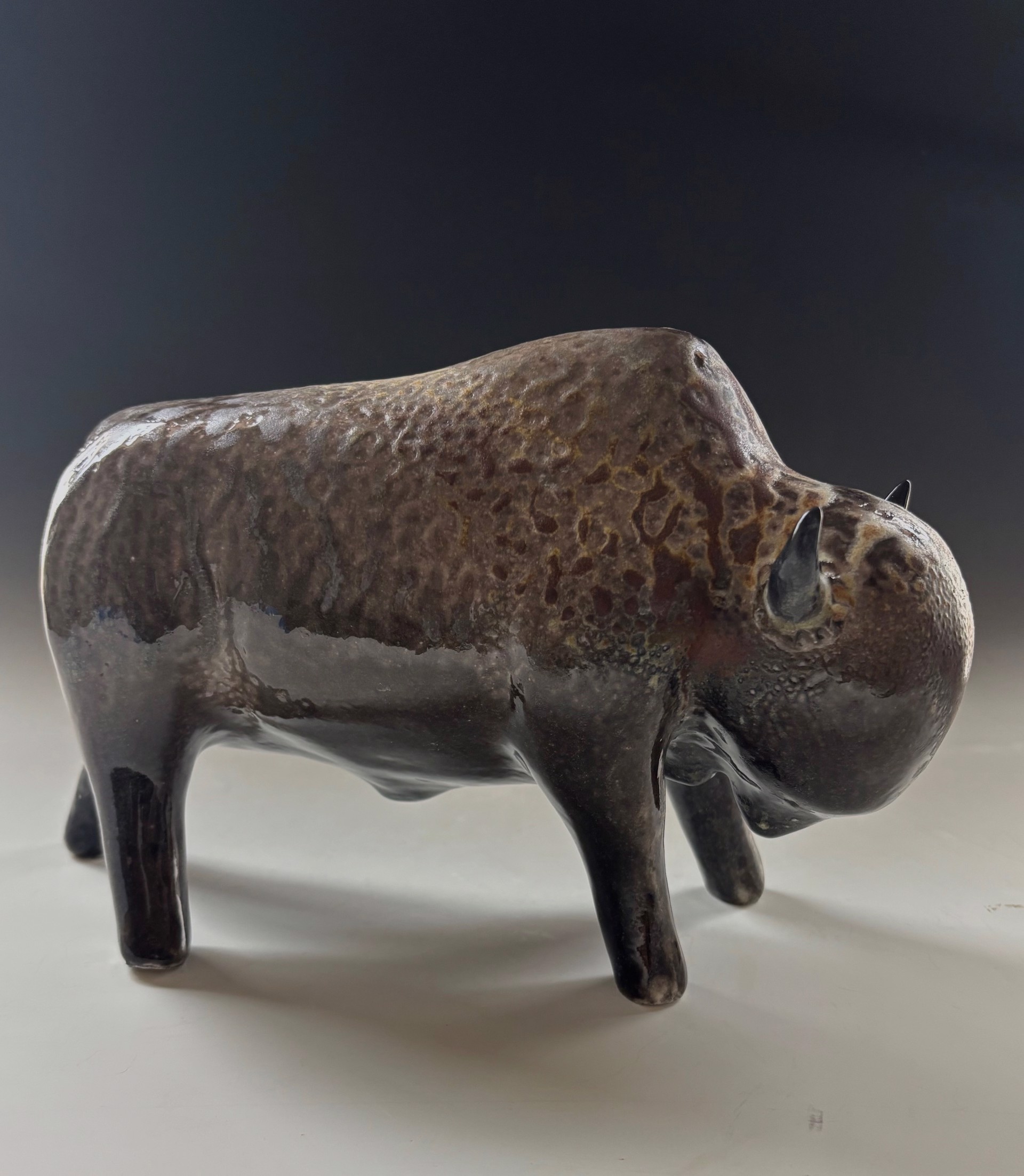 Smooth Bison Shiny Grey & Brown by Brian Horsch | Leopold Gallery + Art ...