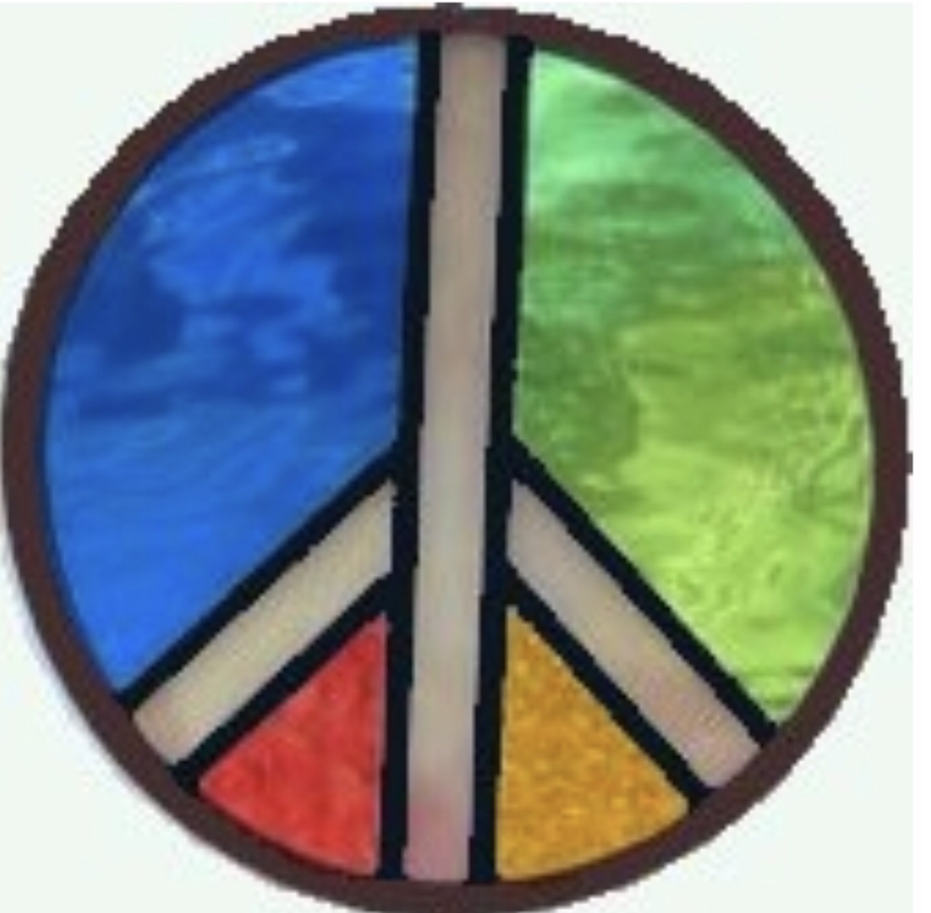 Stained Glass Peace Sign-LARGE by John Schumacher | Dare/Sandpiper Gallery