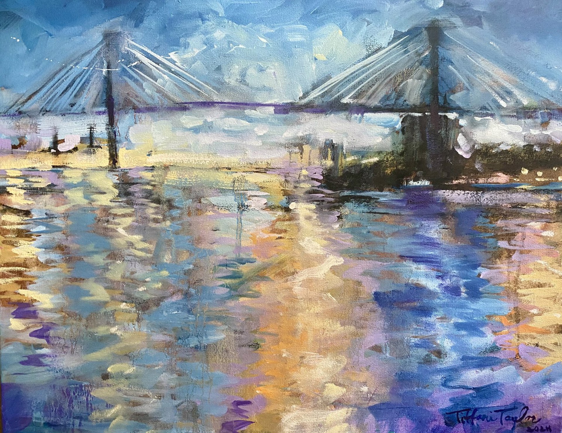 Talmadge Bridge: Sunset... by Tiffani Taylor | SCAD Art Sales
