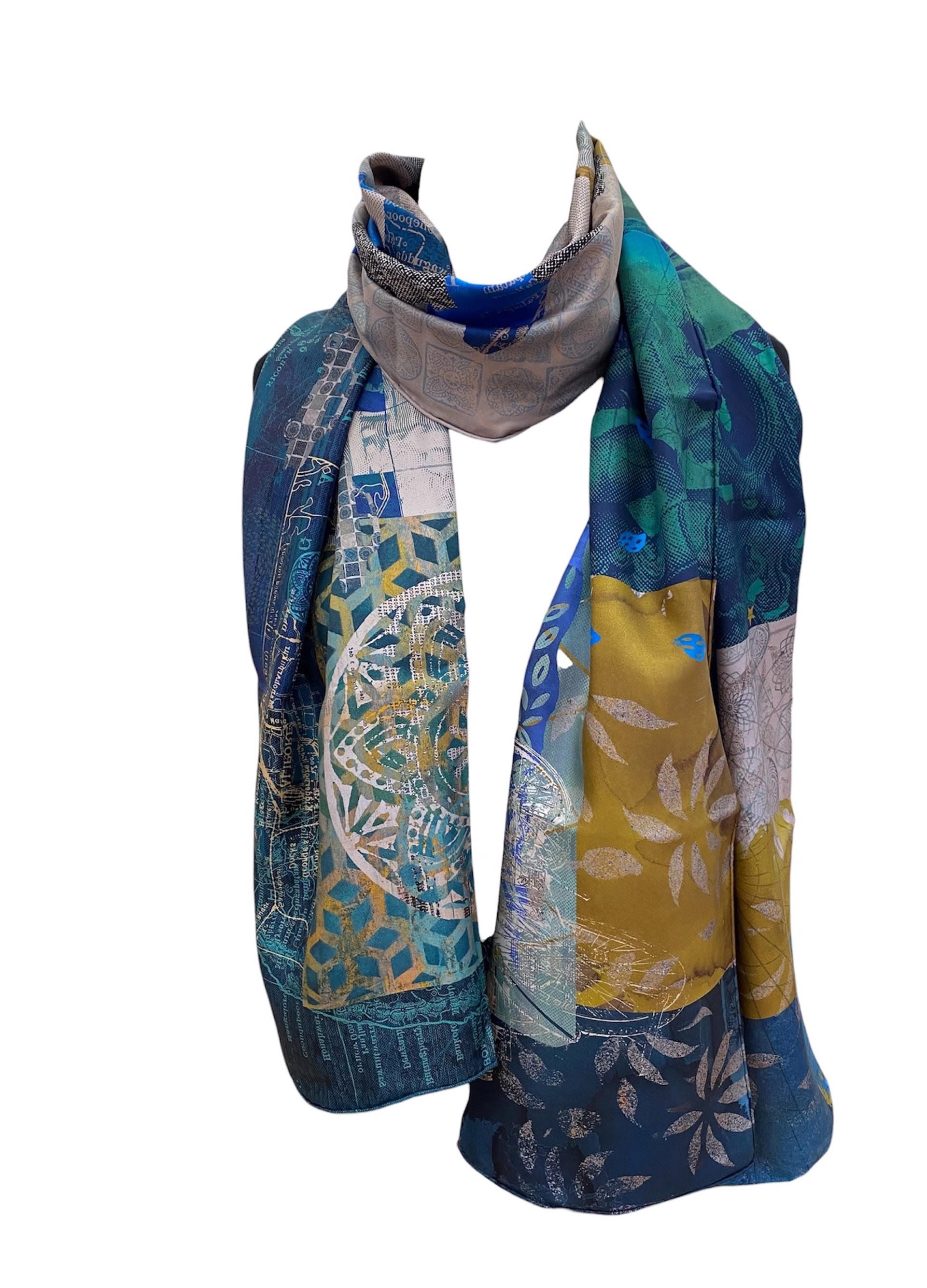 Yatra Silk Scarf (Emerald) by Neil Bottle | Contemporary Applied Arts