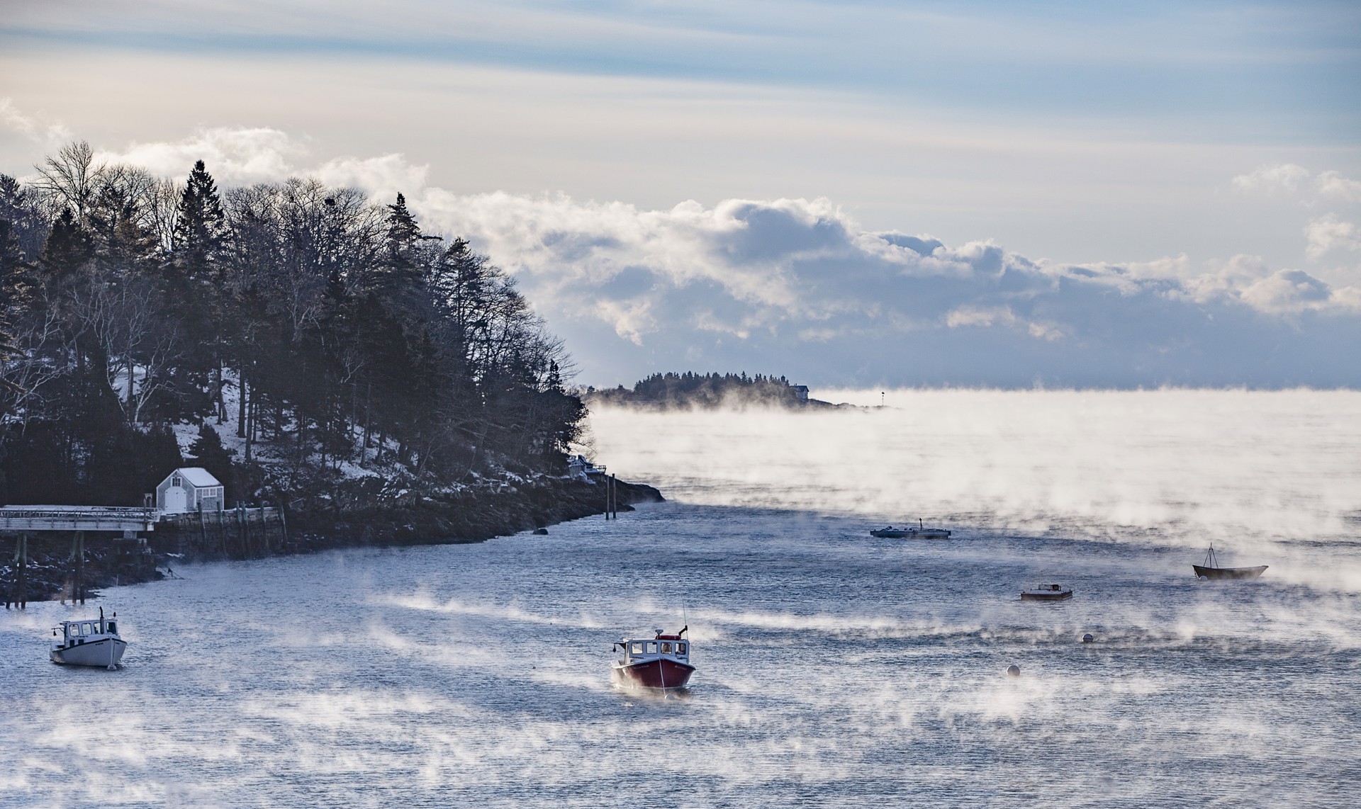 The Harbor, Sea Smoke by Peter Ralston | Ralston Gallery