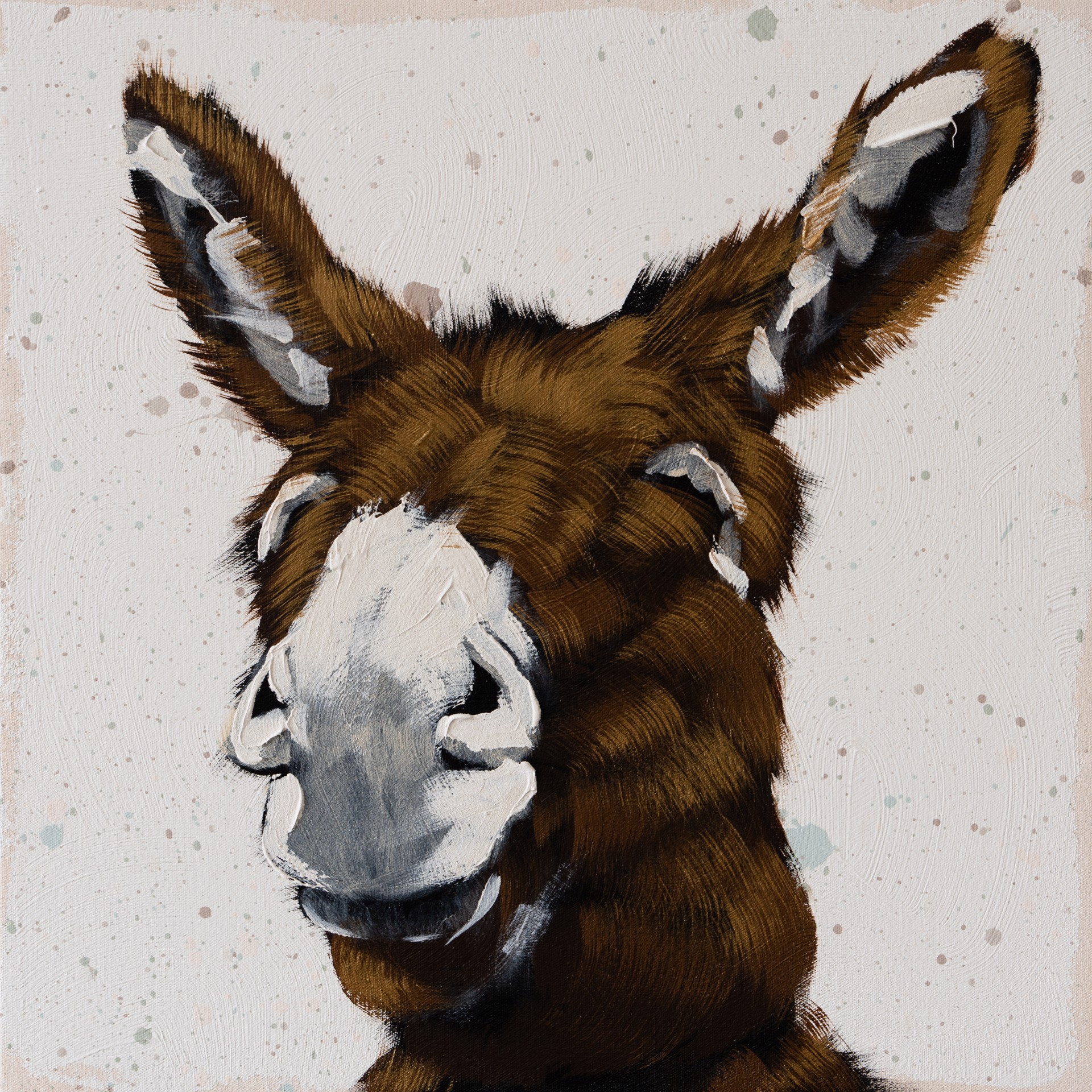 Gold Donkey on Off White Splash by Josh Brown | Gallery Wild