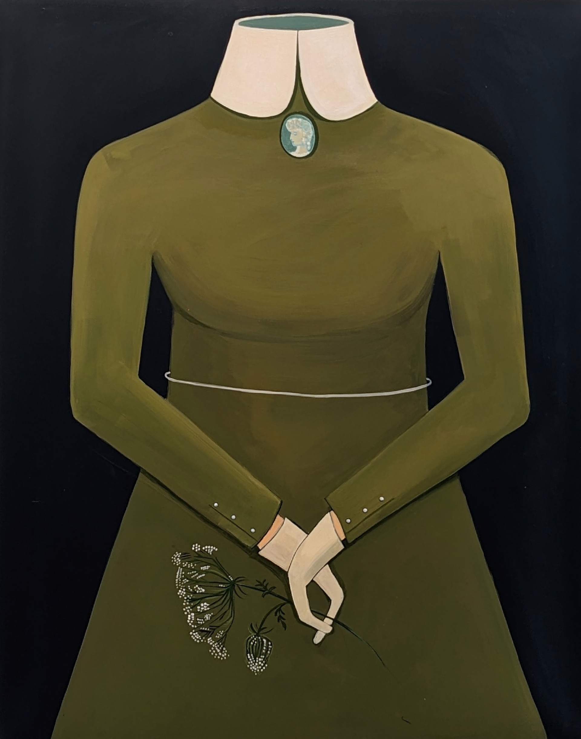 Green Dress with Cameo by Angela Burson | SCAD Art Sales