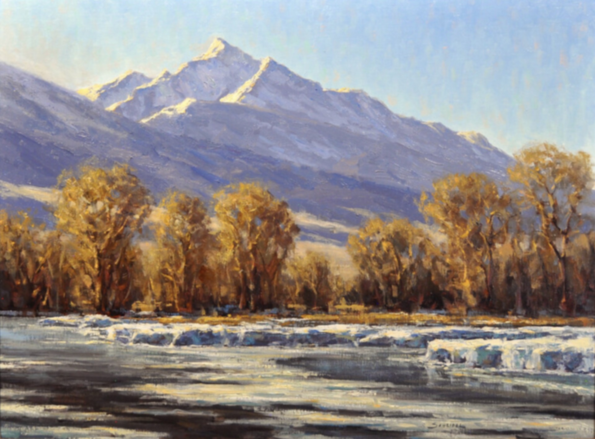 ICE ON THE YELLOWSTONE by Greg Scheibel | Montana Trails Gallery