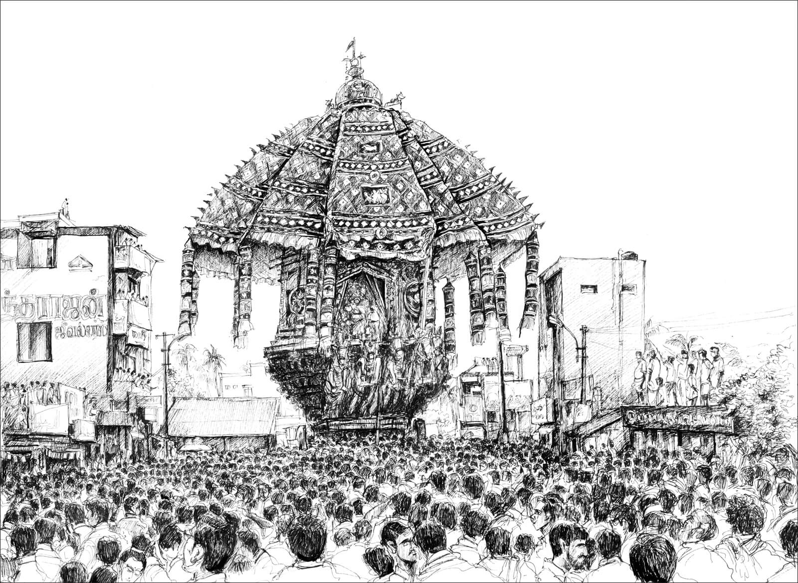 Festival 1 (Thiruvarur Ther) by Dhanraju Swaminathan | ArtCloud